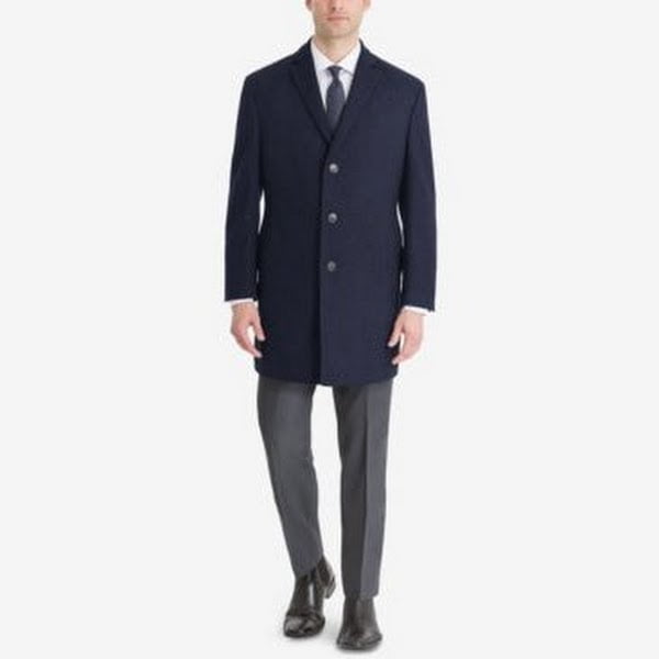 Calvin Klein Mens Prosper X-Fit Slim Fit Overcoat, Choose Sz/Color: 48R ...