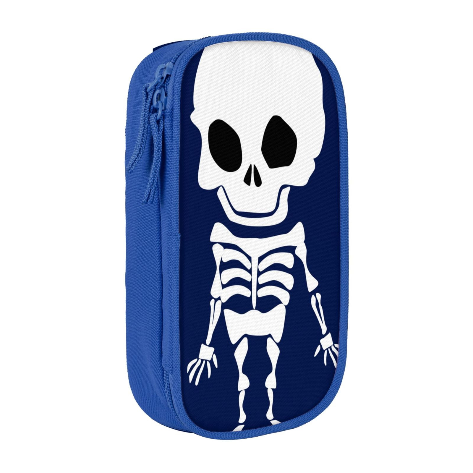 XMXY Skeleton Scary Skull Large Capacity Pencil Case, Portable Pencil ...