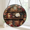 Book Library Themed Stained Glass Suncatcher Window Hanging, Reading ...