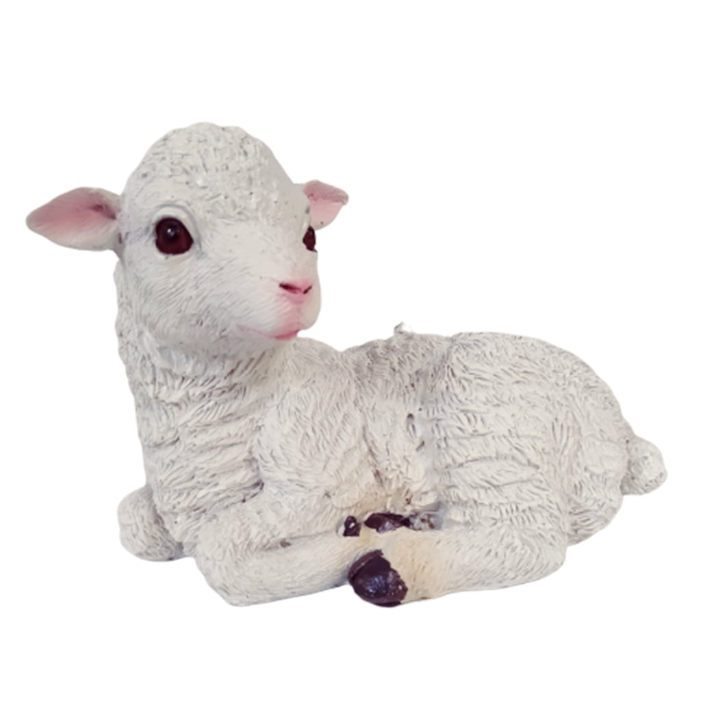 Realistic Artificial Animals Sheep Statues Sculpture Garden Ornaments ...
