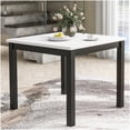 5-Piece Counter Table Set: Square Faux Marble Dining Table & 4 Black ...