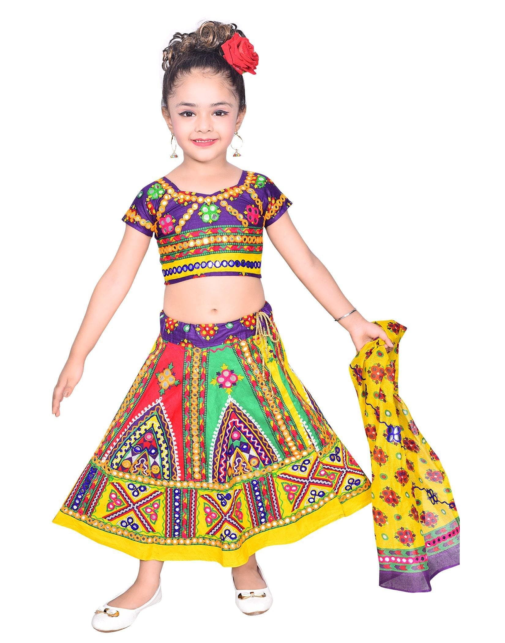 Ahhaaaa Kids Ethnic Cotton Blend Radha Dress Lehenga Choli Chania Choli ...