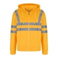 lcziwo Safety Hoodie Jacket for Men Zip Up High Visibility Reflective ...