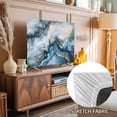 Abstract Marble TV Dust Cover 32 Inch, Gradient Blue Gold White Texture ...