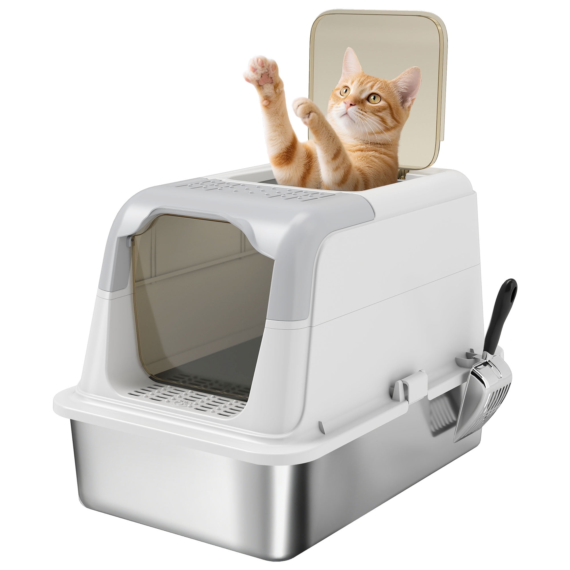 Click here for Pawhut Stainless Steel Litter Box  High Sided Kitt... prices