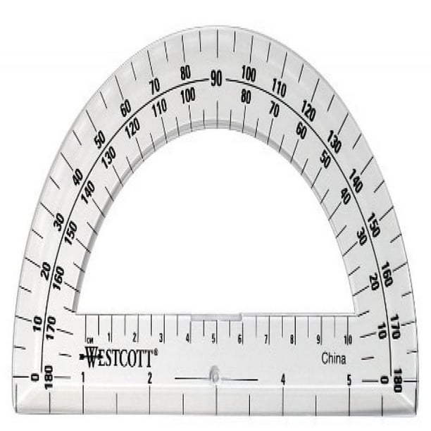 Westcott 6-Inch Plastic 180 Degree Protractor, Clear - Walmart.com ...