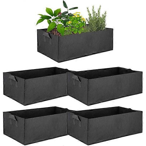 Pack Rectangular Growing Bags with Handles Square Raised Planting ...