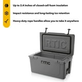 RTIC Large 65 QT Performance Cooler, Ultra-Tough Rotomolded, Fits 84 ...