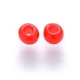 1Pound 8/0 Baking Paint Glass Round Seed Beads Red 3~3.5x2mm Hole: 1~1 ...