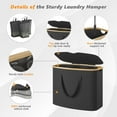 205L Laundry Hamper with Lid, Clothes Hamper 3 Section, Collapsible ...