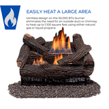 Duluth Forge Ventless Liquid Propane Gas Log Set - 18 in. Stacked Oak ...