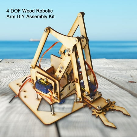 Robot Mechanical Arm, 4 DOF Wood Robotic Mechanical Arm Robotic Arm Kit, Robot Clamp Sg90 Servo ...