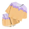 Girls Spring Outfits Ice Cream Print T Shirt and Shorts Breathable Set ...