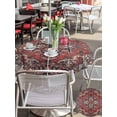Boho Abstract Plant Round Outdoor Tablecloth with Umbrella Hole Vintage ...