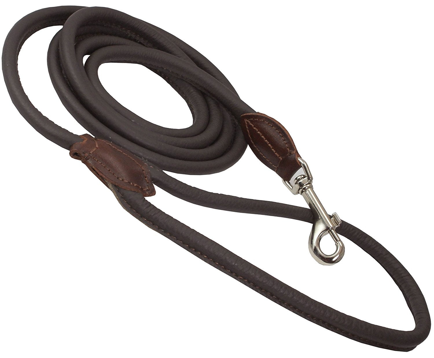 Dogs My Love 6ft Long Round Genuine Rolled Leather Dog Leash - Walmart.com