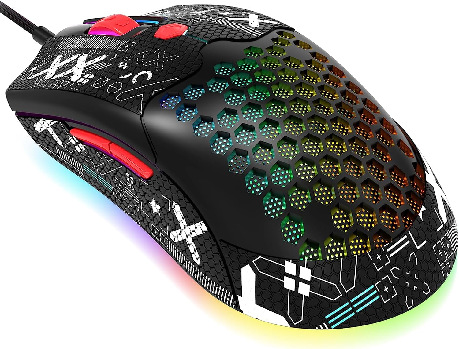 ZIYOULANG M5 Pro Ultralight Wired Gaming Mouse, Lightweight Honeycomb ...