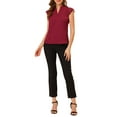 Allegra K Women's Work Office V Neck Sleeveless Basic Blouse Top L Red ...