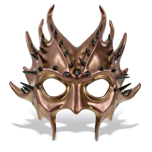 Attitude Studio Rose Gold Steampunk Metallic Devil Mask Costume ...