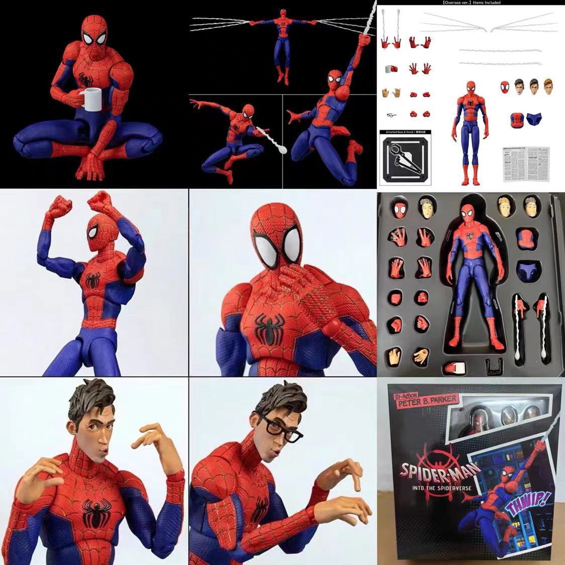 Spiderman: Into the Spider-Verse Peter Parker Gwen figura articulada ...