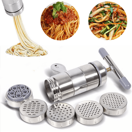 Stainless Steel Pasta Machine, Manual Pressing Machine, with 5 Noodle ...