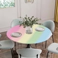 Candy Rainbow Round Fitted Tablecloth Stripes Elastic Table Cloth ...