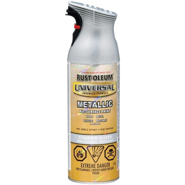 Universal Metallic Spray Paint and Primer - Titanium Silver, 312 g ...