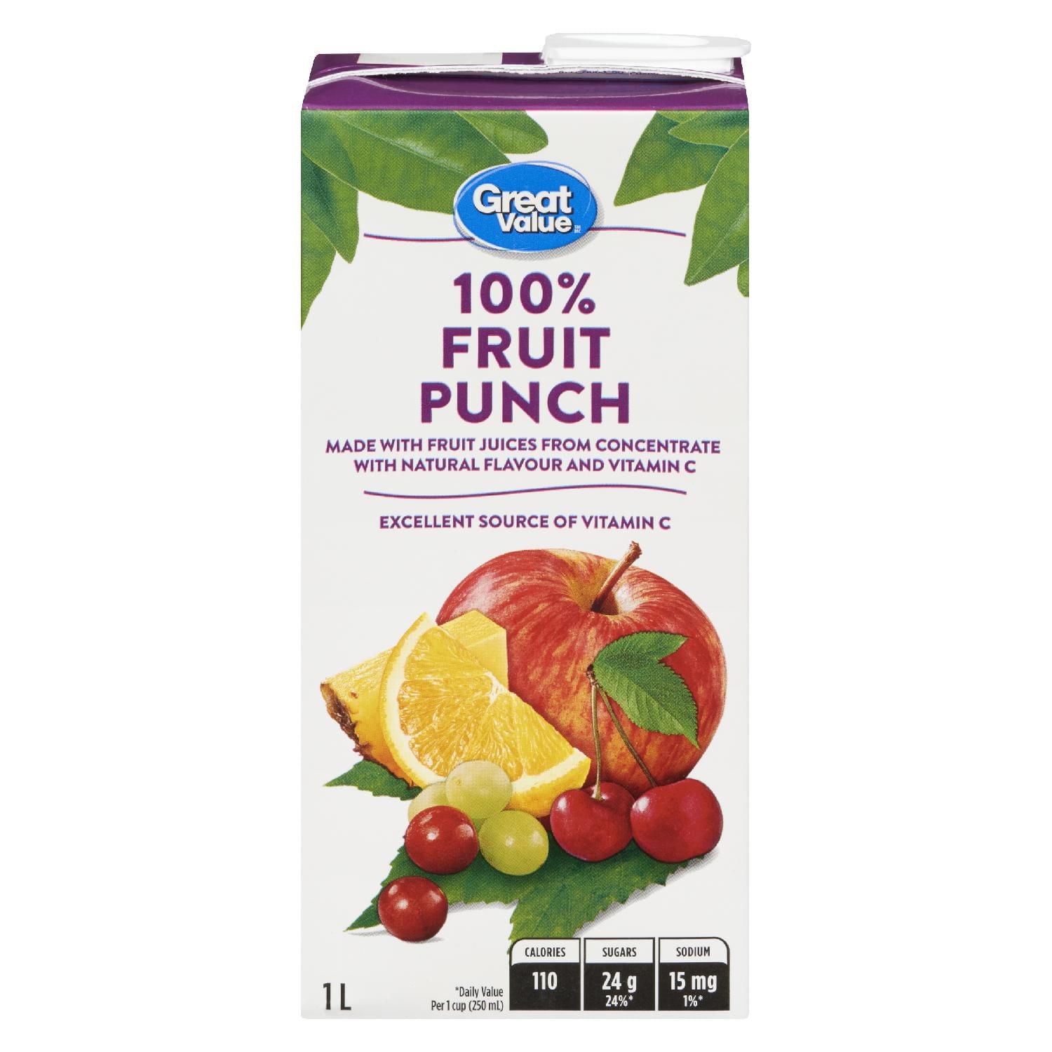 Click here for Great Value 100 Fruit Punch 1 L prices