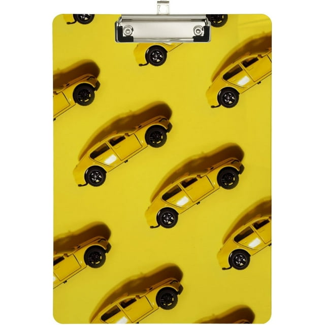 FMSHPON Yellow Toy Cars Clipboard Hardboard Wood Nursing Clip Board and ...