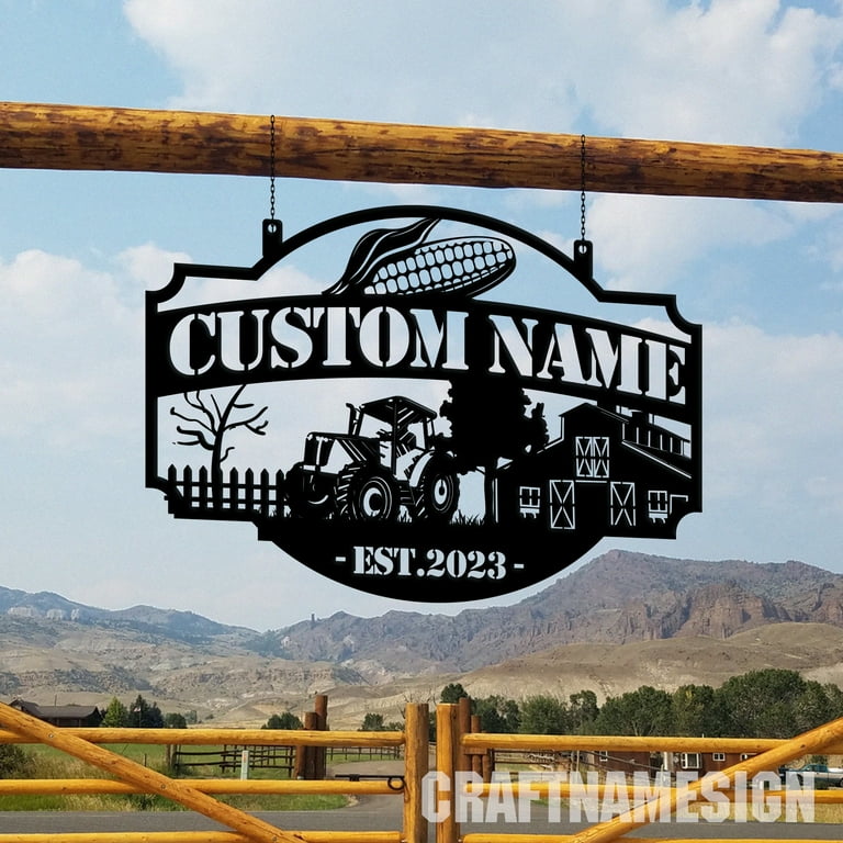 Plasma Cut Metal Farm Signs Custom Farm Scene Metal Art | Farm Scene,