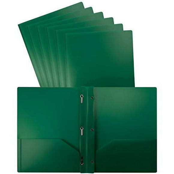 green two pocket folders