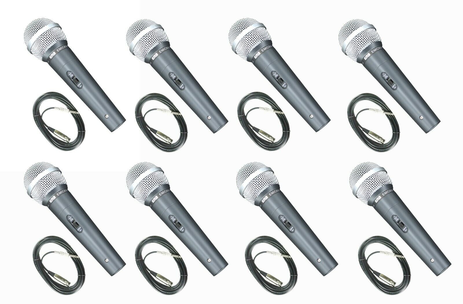 8x EMB Professional EMIC600 Dynamic Unidirectional Microphones Bundle ...