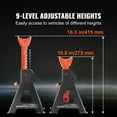 BENTISM Heavy Duty 3T Jack Stand - Steel, Adjustable, Vehicle Support ...