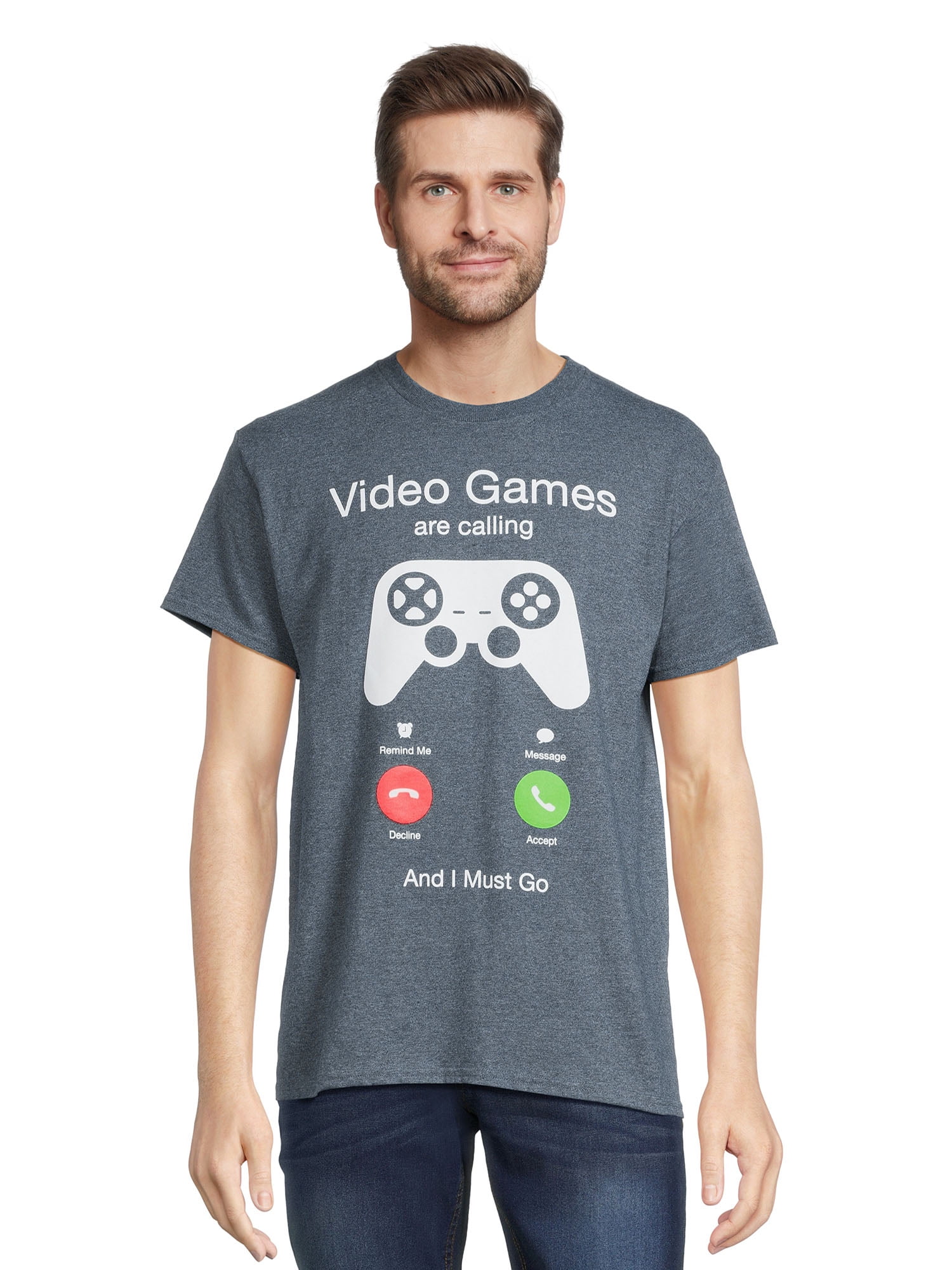 Games Calling Men's & Big Men's Graphic Tee with Short Sleeves, Sizes S ...