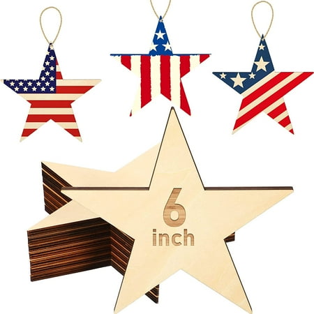 Wooden Star Cutouts 6 Inch Star Wood Cutouts Unfinished Wood Star ...