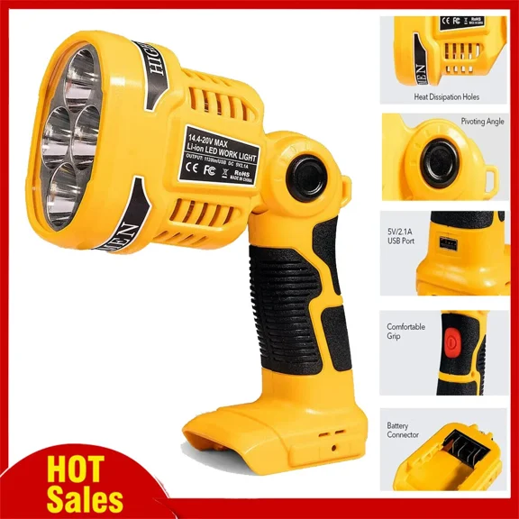 DEWALT DCL050 20V Max LED Area Light, 3 Bright LEDs, 500/250 Lumens ...