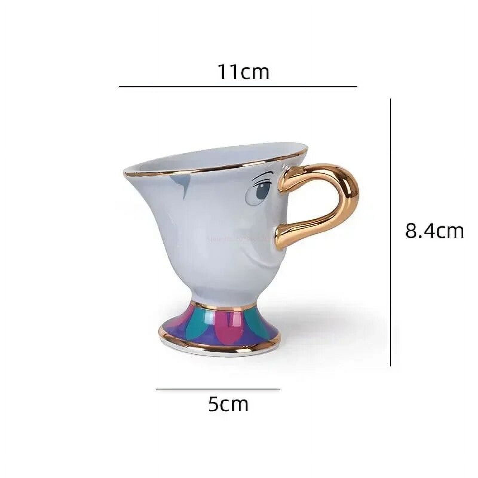 Tetera de Disney con bonitos dibujos de La Bella y La Bestia, tazas de ...