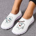 Cute Cartoon Tooth Pattern Women Slip On Sneakers Dentist Mesh Ladies ...