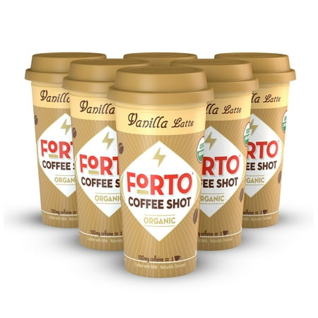 FORTO Coffee Shots – 100mg Caffeine, Vanilla Latte, Colombian cold brew ...