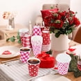 100 Set Valentines Day Cups with Lids 12oz, Bulk Heart Print Disposable ...