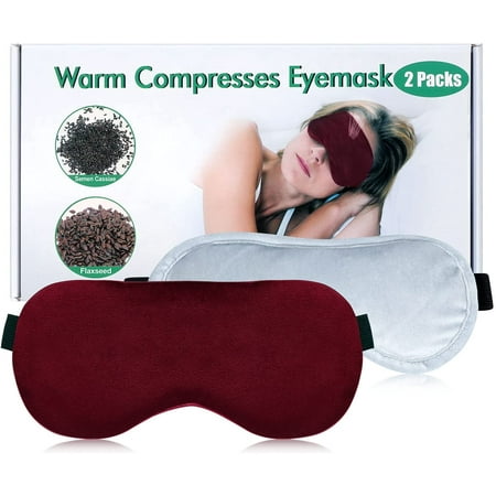 Heated Eye Mask Moist Heat Eye Compress(2-Packs) Microwave Heated Eye ...