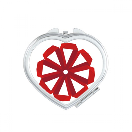 Red mas Flower Origa Heart Mirror Travel Magnification Portable ...