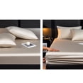 Cheapark Bed Sheets Ice Silk Fabric Fitted Sheets Soft Breathable for ...
