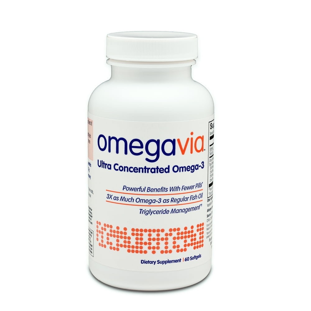 Omegavia Ultra Concentrated Omega-3 Softgels, 1105 mg, 60 ct - Walmart ...