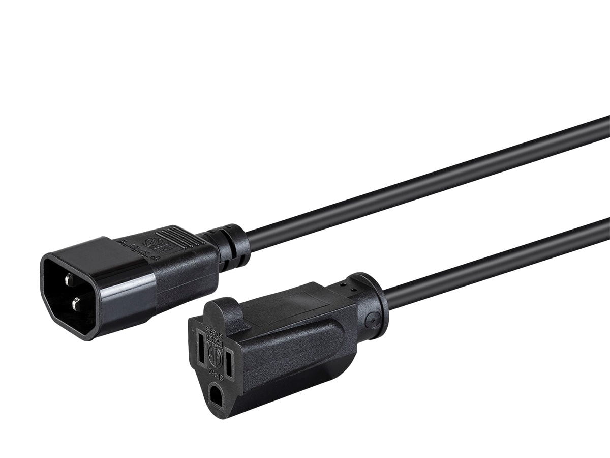 Monoprice Desktop Computer Power Cord - 2 Feet - Black | IEC 60320 C14 ...