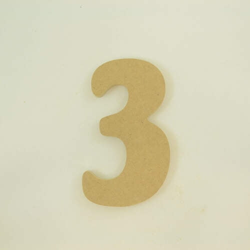 Package of 1, "3" 8 Inch X 3/4" MDF Numbers In The Goudy Heavy Font ...