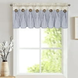 Alishomtll Linen Cotton Kitchen Curtains with 8 Buttons, 18” Long, Rod ...