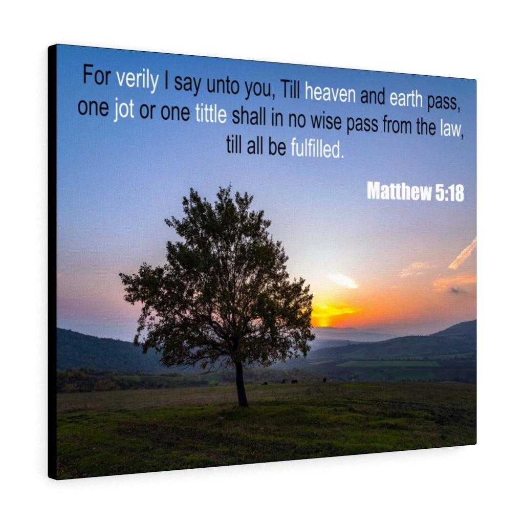 Scripture Walls One Jot Matthew 5:18 Bible Verse Canvas Christian Wall Art Ready to Hang ...