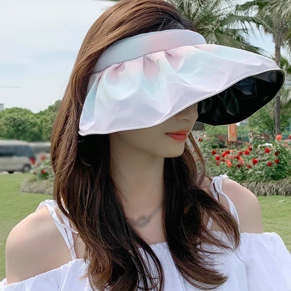 Women's Beach Hats UV Protection Sun Hat 2 in 1 Beach Hair Band ...