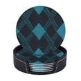6-Piece Set Of Round Coasters Water-Resistant Leather Double-Sided Non ...