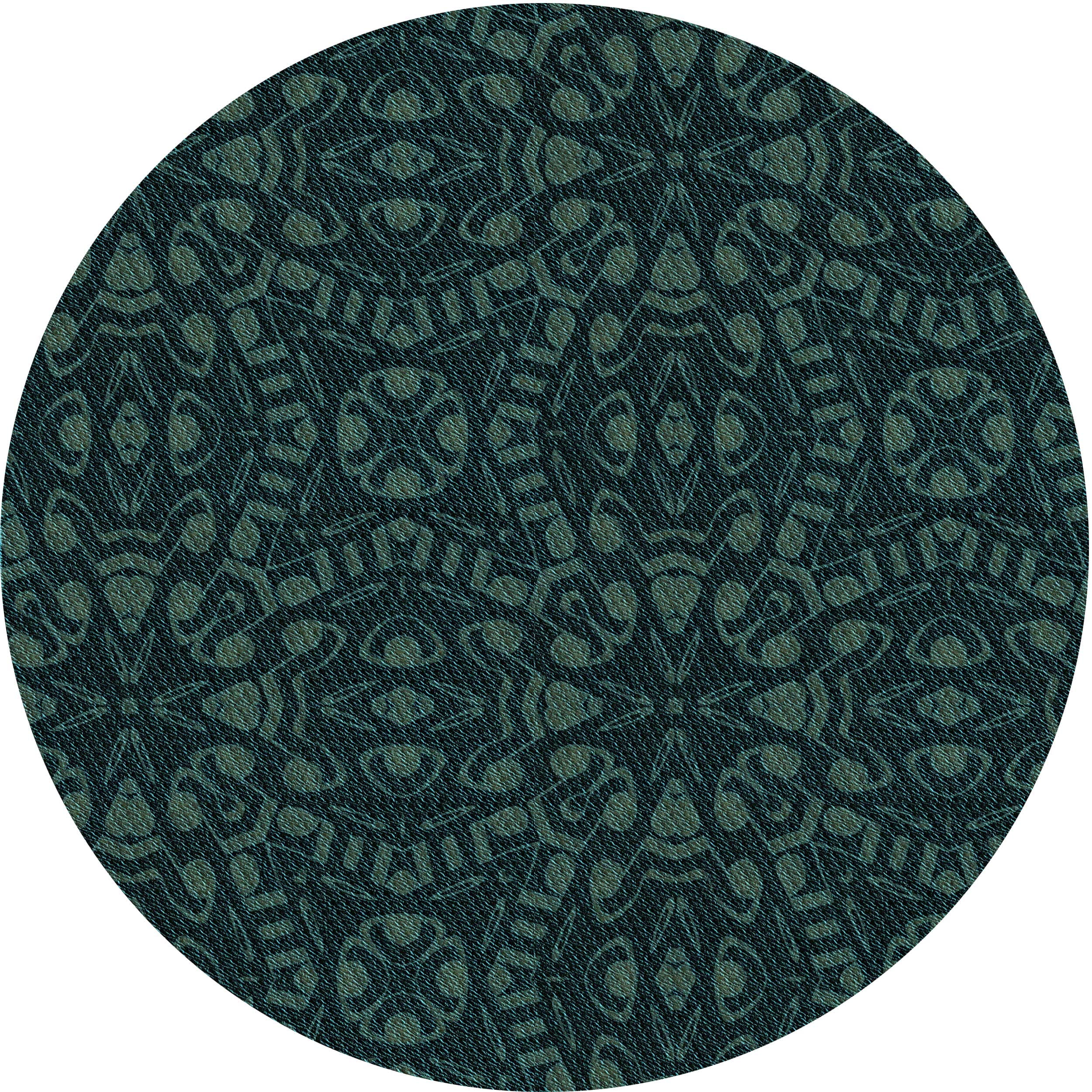 Ahgly Company Indoor Round Patterned Night Black Area Rugs, 8' Round ...